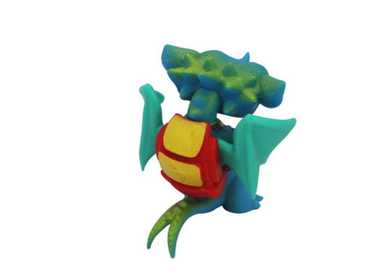 Custom Sky Blue Cartoon Plastic Dinosaur Toys Safety With Bag And Long Tail
