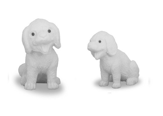 Giocattoli cambianti del bagno di colore impressionante bianco nell'ambito di progettazione del cane del fumetto luce UV/di luce solare