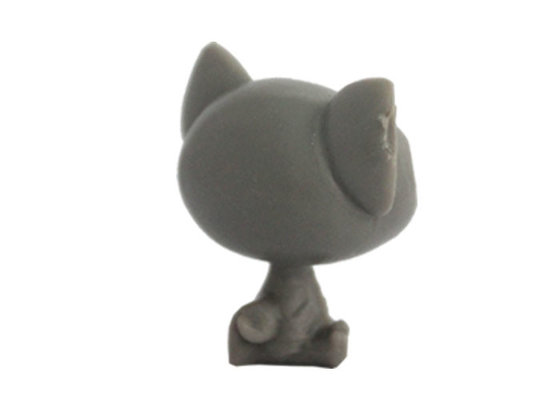 Il gatto di plastica miniatura dei regali ambientali dei bambini gioca la bella grande testa grigia