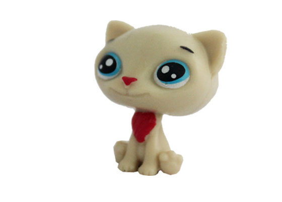 Colore di plastica dell'albicocca delle figurine del gatto del PVC del fumetto grazioso piccolo per l'uovo di cioccolato