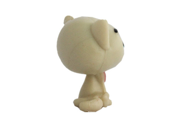 Colore di plastica dell'albicocca delle figurine del gatto del PVC del fumetto grazioso piccolo per l'uovo di cioccolato