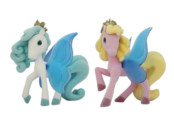 Ala blu non tossica molle del PVC i miei piccoli giocattoli del cavallino per la coda lunga di altezza dei bambini 8cm