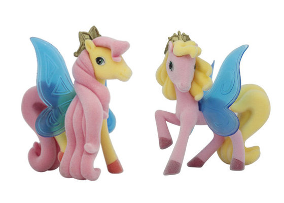 Ala blu non tossica molle del PVC i miei piccoli giocattoli del cavallino per la coda lunga di altezza dei bambini 8cm