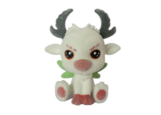 Non - toxic Sheep Soft Toy / Flocked Animals Toys With Two Black Horn