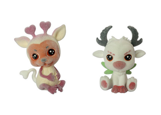 Non - toxic Sheep Soft Toy / Flocked Animals Toys With Two Black Horn
