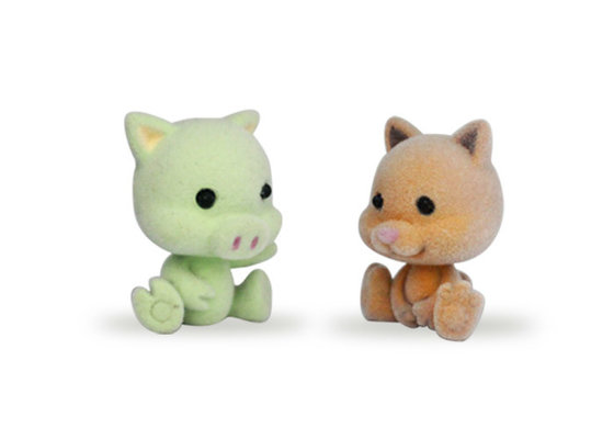 Mini giocattolo della capsula dell'orso giallo, figura animale materiale 1,5" di TPR altezza