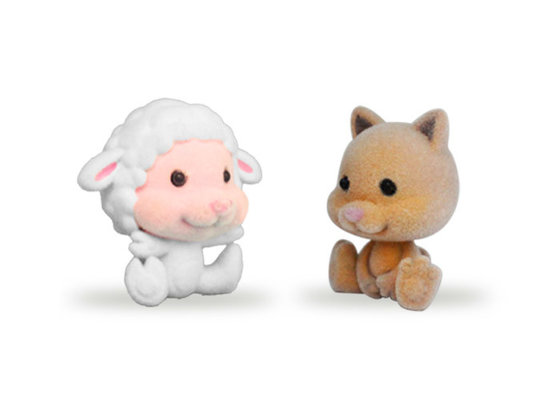 Mini giocattolo della capsula dell'orso giallo, figura animale materiale 1,5" di TPR altezza