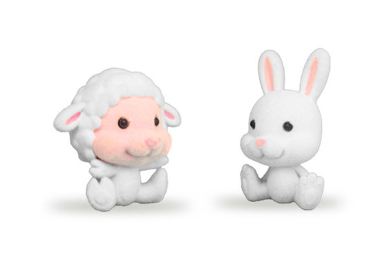 Mini giocattolo inoffensivo della capsula del PVC, 2" figura della capra con cioccolato
