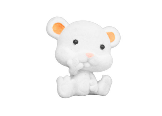 Giocattoli miniatura dell'orso di plastica bianco di colore per il contenitore ovale a 2 pollici