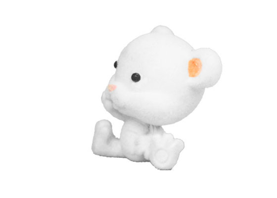 Giocattoli miniatura dell'orso di plastica bianco di colore per il contenitore ovale a 2 pollici