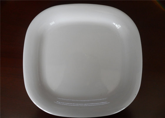 White Microwavable Melamine Plates / Melamine Dinner Plates With Custom Shape