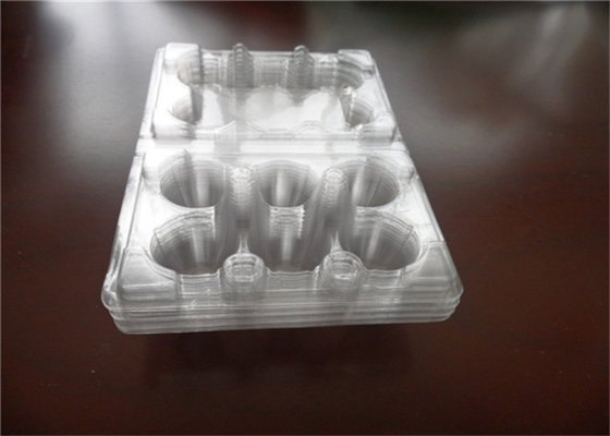 PEC PET 6 Pack Egg Cartons , Lucite Clear Plastic Egg Cartons For Packaging