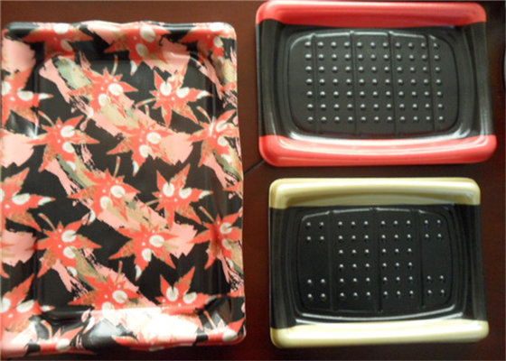 Stackable Colorful PS Foam Tray Flower Printing Fruit Plate Decoration For Engagement