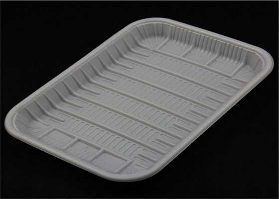 Recyclable Lunch PP Food Tray White And Black Color Custom Printing For Fruit Shop