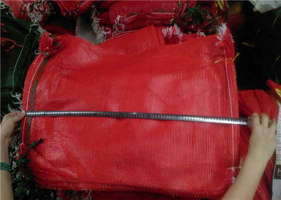 Raschel Plastic Vegetable Mesh Bags Heat Cut And Stitched With Drawstring