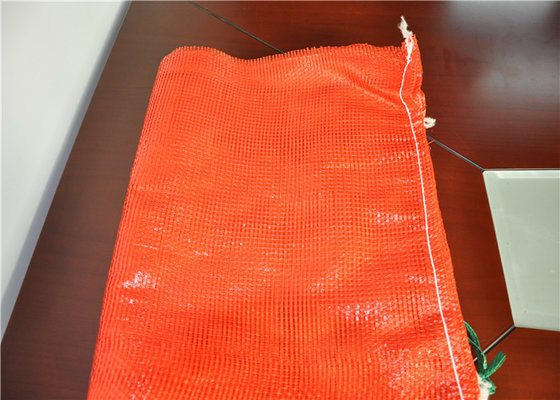Raschel Plastic Vegetable Mesh Bags Heat Cut And Stitched With Drawstring