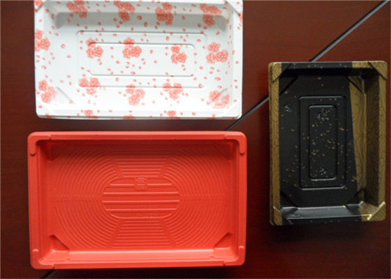 Multifunctional Restaurant Food Plastic Trays Tasteless With Artful Printing