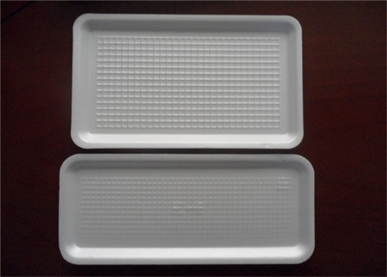 White PS Foam Plastic Packaging Trays Heat Resistance For Frozen Meat Seafood