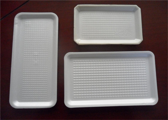 White Small Hard Plastic Packaging Trays Seal Lid Fish For Meat Packaging