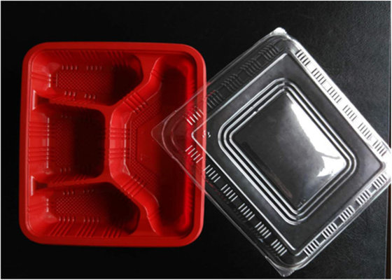 Red Disposable Plastic Trays Polypropylene Food Packaging For Storage
