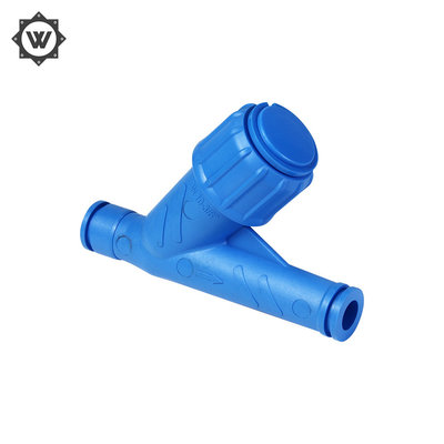 Blue Injection Moulded Plastic Components , Plastic Tube Fittings Insert Overmolding