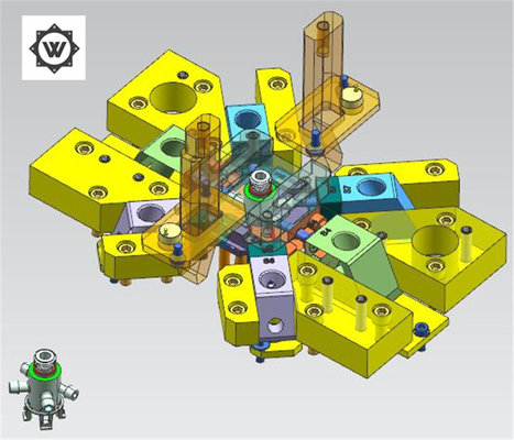 Super Complicated GS738H Plastic Mold Components For PP+10%GF T - Branch Pipe