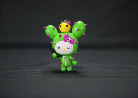 Cute Custom Plastic Toys , Hello Kitty Cake Topper Figurine White / Green / Red Color supplier