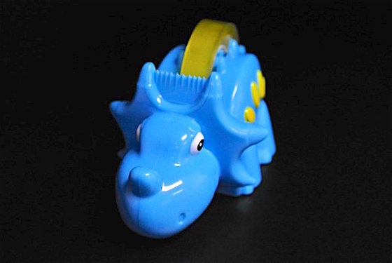 Blue Stationery Plastic Toy Figures With Transparent Tape 11*6.5*5.5cm supplier