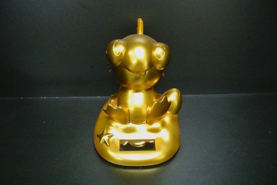 Gold Small Electronic Toys / Solar Energy Toys With Happy Worker Logo 10CM supplier