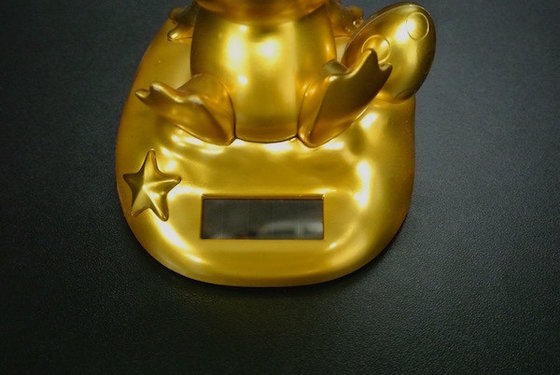 Gold Small Electronic Toys / Solar Energy Toys With Happy Worker Logo 10CM supplier