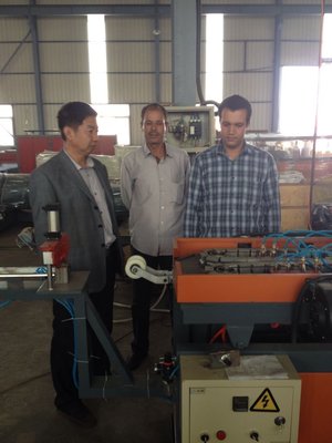 PLC Control Corrugated Pipe Machine , Stainless Steel Extruder Plastic Machine