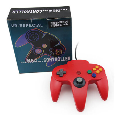 Red Classic Wired Nintendo 64 Computer Controller , Nintendo 64 USB Controller