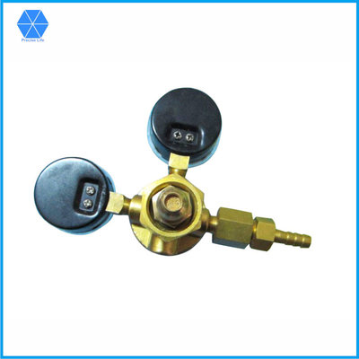 Female 0.96''-14 Argon gas welding regulator twin 2 gauge single stage Forged copper CO2/Argon regulator