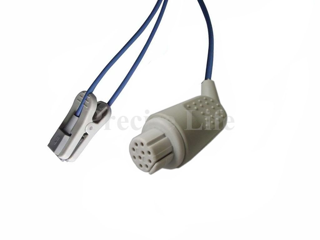 Compatible Datex OXY-E4-N Adult Ear clip SpO2 sensor probe,Round 10-pin ,3 meters