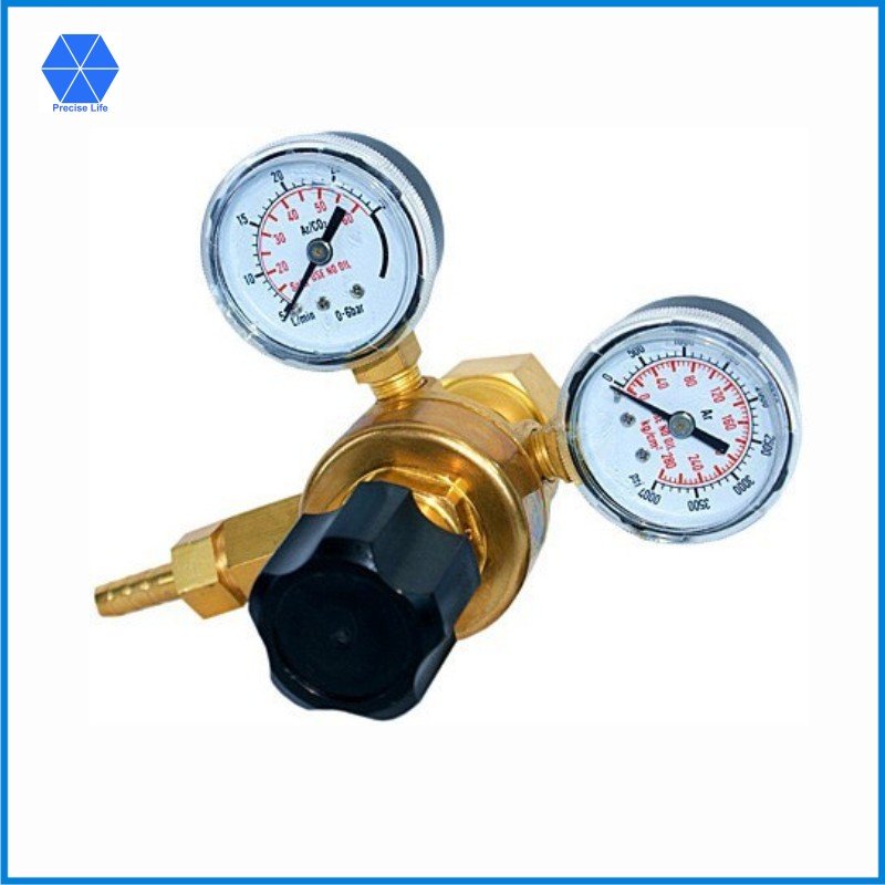 Female 0.96''-14 Argon gas welding regulator twin 2 gauge single stage Forged copper CO2/Argon regulator