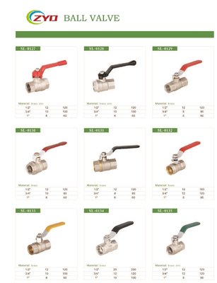 DN Design brass plumbing valves , Hot Forged 1/2 Inch Brass Water Ball Valve