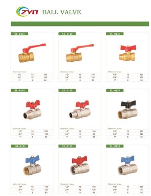 DN Design brass plumbing valves , Hot Forged 1/2 Inch Brass Water Ball Valve