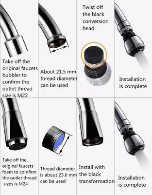 Tap Aerator Faucet Accessory , Shower Head Swivel Adapter For Water Saving Spa
