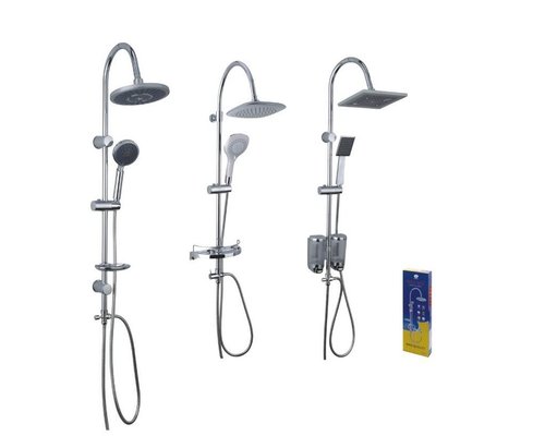 24MM Chromed Square Rain Bathroom Shower Set With Overhead Shower Head And Hand Shower