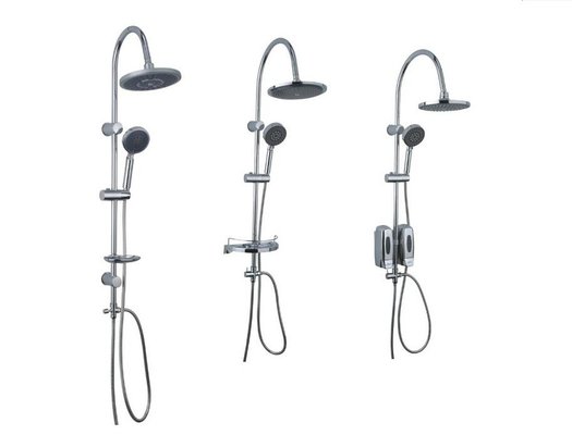 24MM Chromed Square Rain Bathroom Shower Set With Overhead Shower Head And Hand Shower