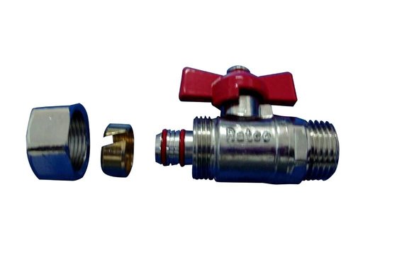 CFull Port Nickel Plated Brass Ball Valve Locking Handle For Gas