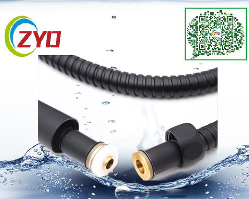 Black Color Painting Toilet Bathroom Shower Hose With Wall Bracket And 1/2"-3/4" Converted Screw