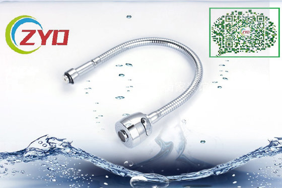 46CM Deck Mount Double Hole Universal Flexible Kitchen Sink Faucet Mixer Spout With Silver Plated Two Function Sprayer