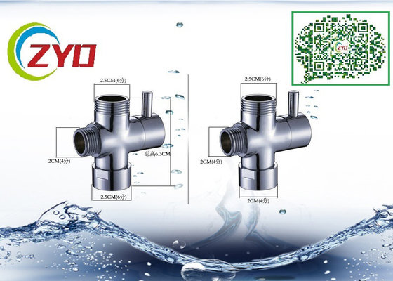 1/2 Malex3/4Femalex3/4Female Bathroom Three Way T-adapter Chrome Finish Water Diverter Bidet Valve