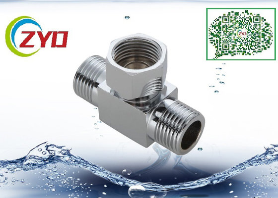 1/2MX1/2FX1/2F Brass Chrome Plated Three Way One Inlet Two Outlet Shower Faucet Diverter Bathroom Toilet Flushing Valve