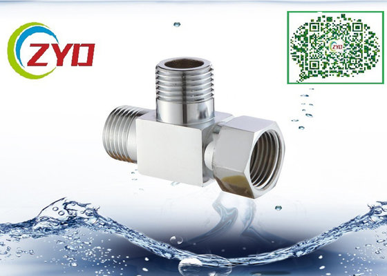 1/2M*1/2M*1/2M Brass Chrome Plated Three Way One Inlet Two Outlet Shower Faucet Diverter Bathroom Bidet Fitting