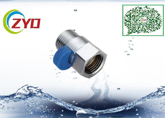 1/2M*1/2F Chrome Finish Bathroom Shower Faucet Water Diverter With Water Flow Control Switch  Valve