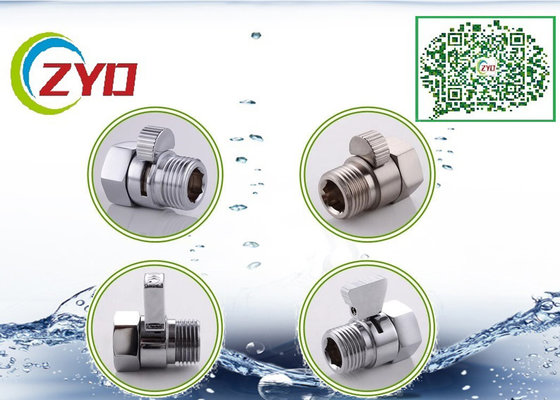 1/2M*1/2F Chrome Finish Bathroom Shower Faucet Water Diverter With Water Flow Control Switch  Valve