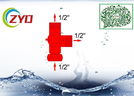 1/2MX3/4MX3/4M Brass Chrome Plated Three Way  Square t Shower System Faucet Water Diverter Shower Hose Seperator