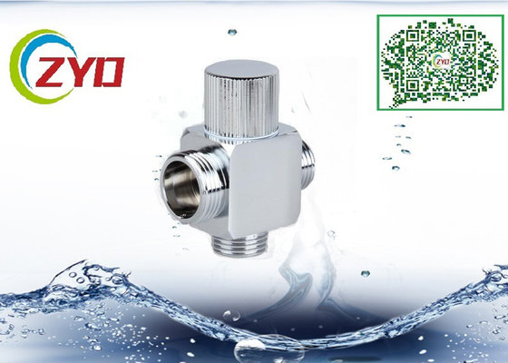 1/2MX3/4MX3/4M Brass Chrome Plated Three Way  Square t Shower System Faucet Water Diverter Shower Hose Seperator